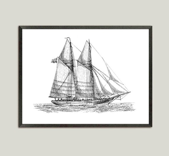 Sloop Sailboat Drawing