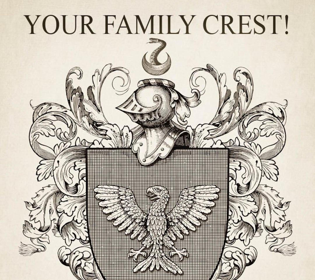Custom Family Crest, Wedding Crest, Surname, Coat of Arms BIG CREST ...