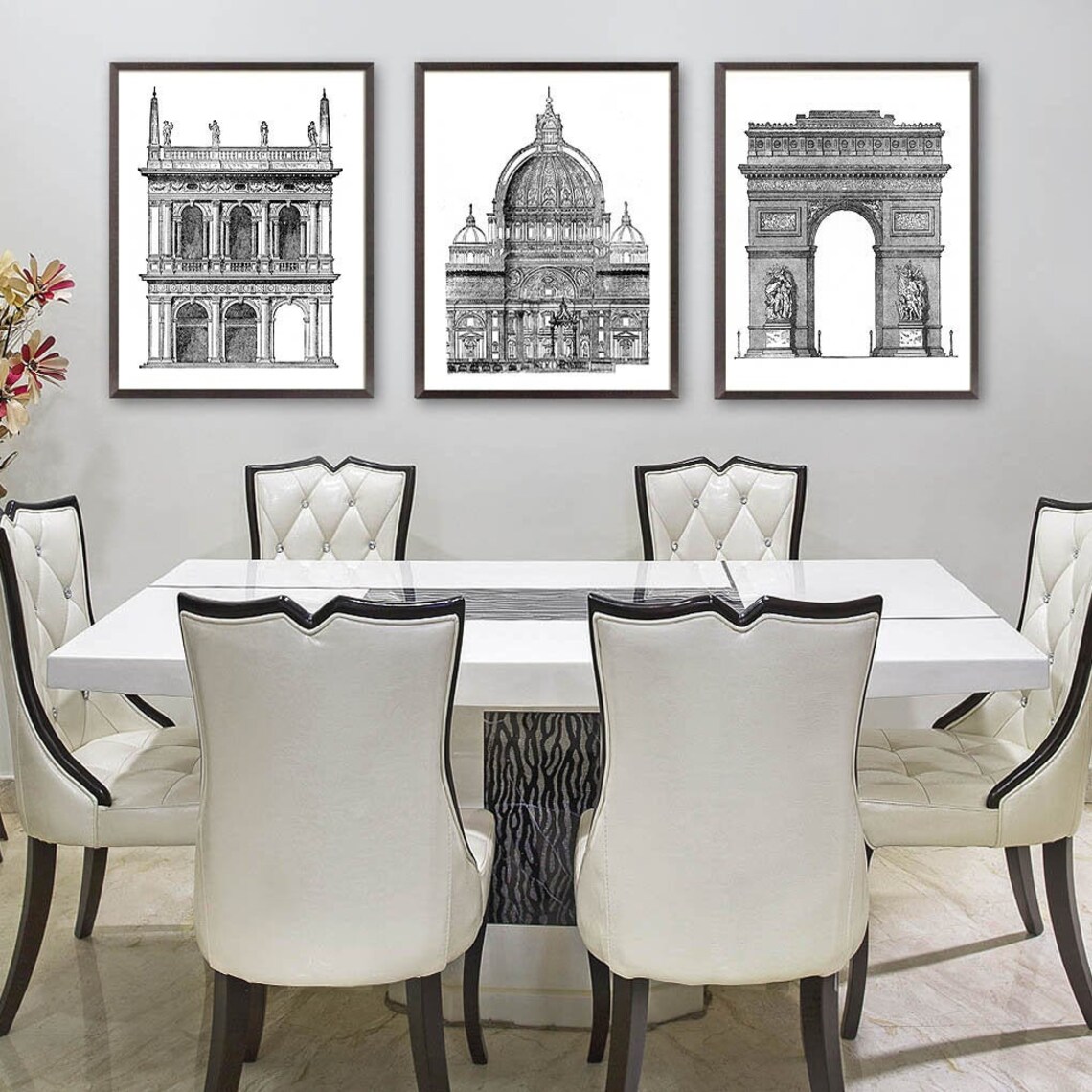 3 Set Architectural Art Prints Architecture Drawing Roman | Etsy