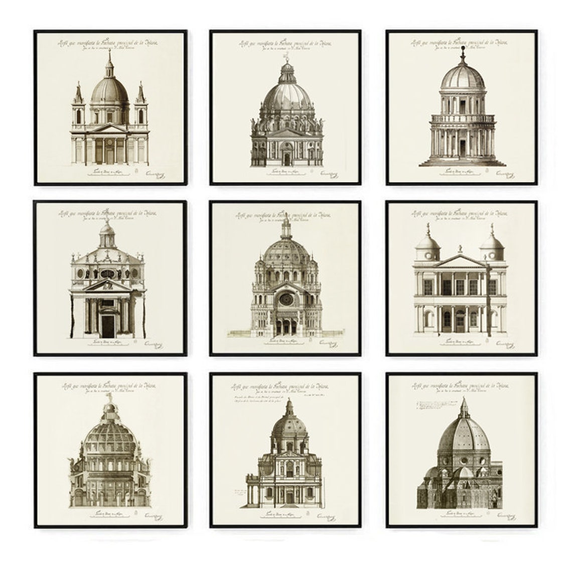 9 Architecture Prints. Square Format, ALL 9 PRINTS One Low Price! Nice ...