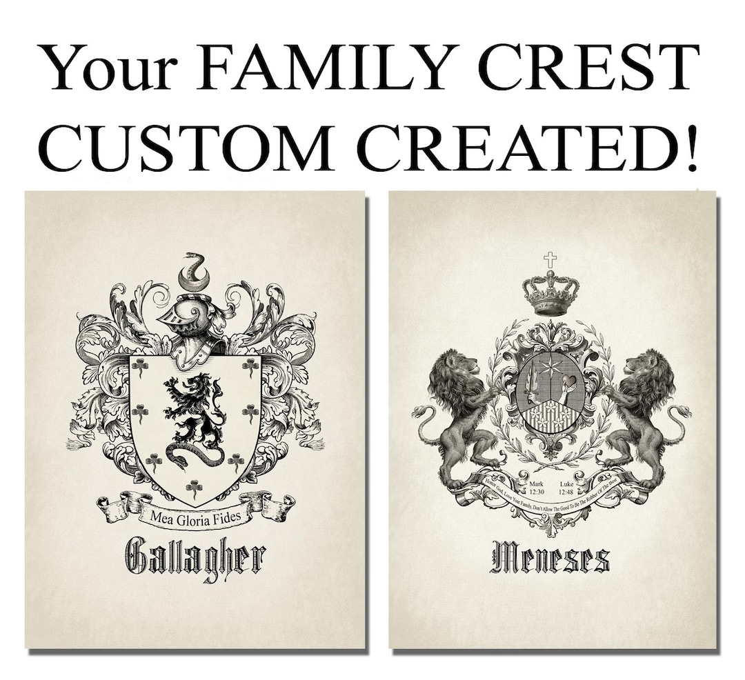 Your Family Crest, Heraldic Coat of Arms, Wall Hanging, Custom Family ...