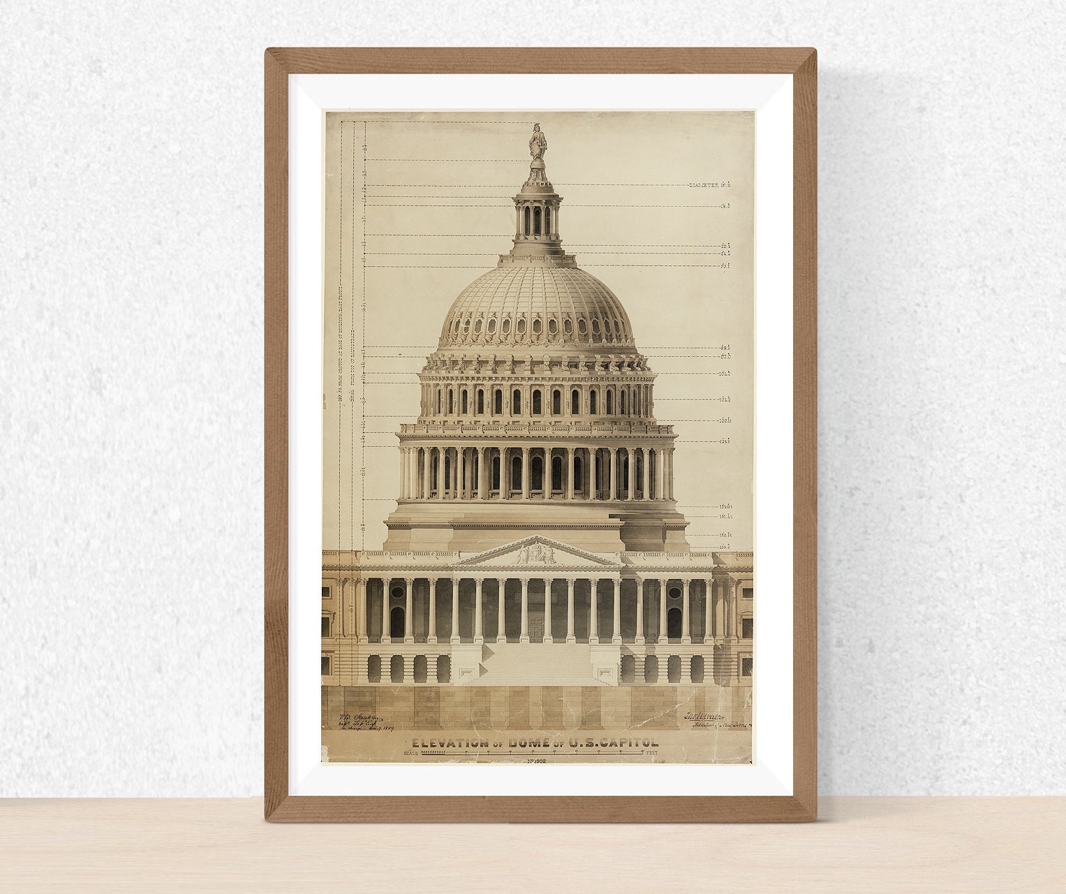 Capitol Building Dome Drawing