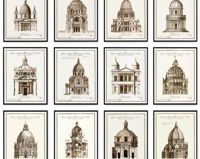 12 Architecture Art Prints All for One Low Price. Classic | Etsy