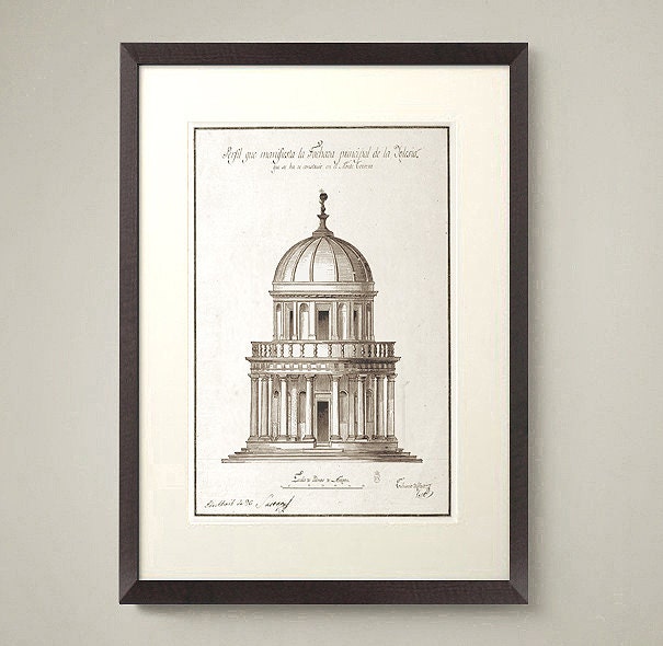 Large Classic Architecture Art Prints 4 Set.architectural Elevations ...