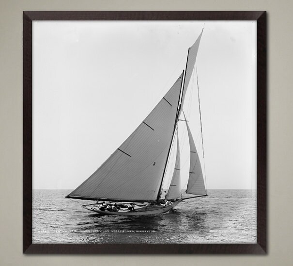 6 Set Vintage Sailboats Art Prints - Classic Sloop Yachts in the Late ...