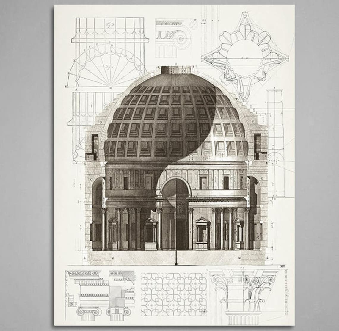 3 Set Architectural Art Prints Architecture Drawing Roman - Etsy