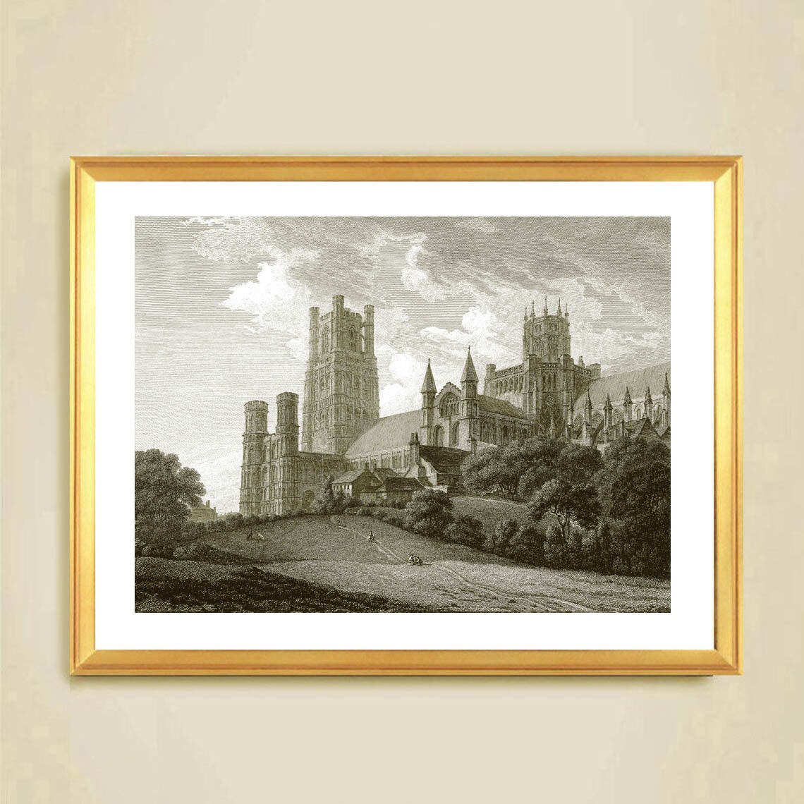 4 Set Vintage Drawing Prints. European Architectural Sketch - Etsy