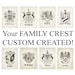 CUSTOM Family Crest-wedding Crest-surname Coat of Arms BIG CREST Home ...