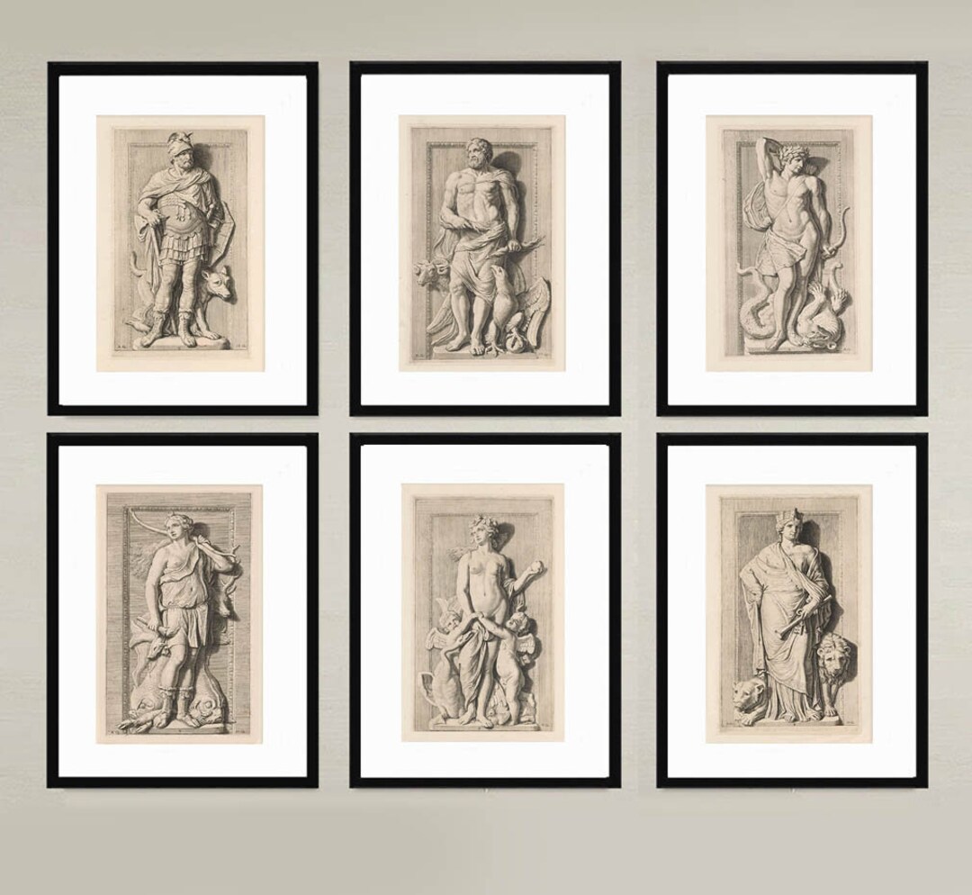 Greek and Roman Figures Engravings, Neoclassical Art Prints, Set of 6 ...