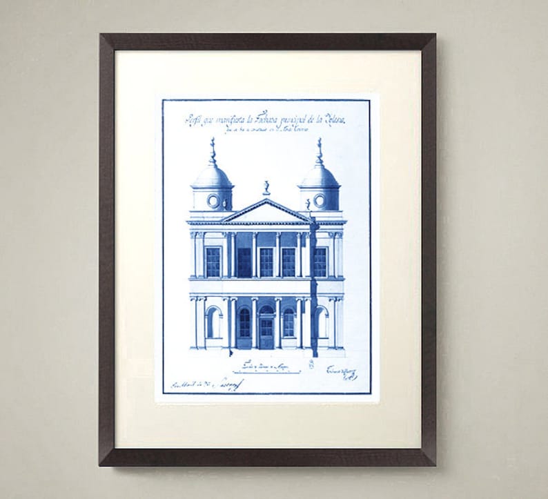 Architecture Prints in Blue Classic Architecture Art All 6 - Etsy