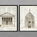 Vintage Architectural Drawing Prints, Classic Decor, Set of 2 - Etsy