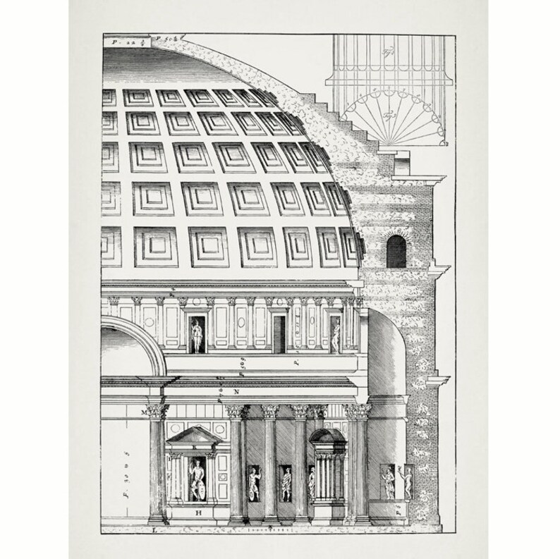 4 Architecture art prints. Nice classic architectural decor | Etsy