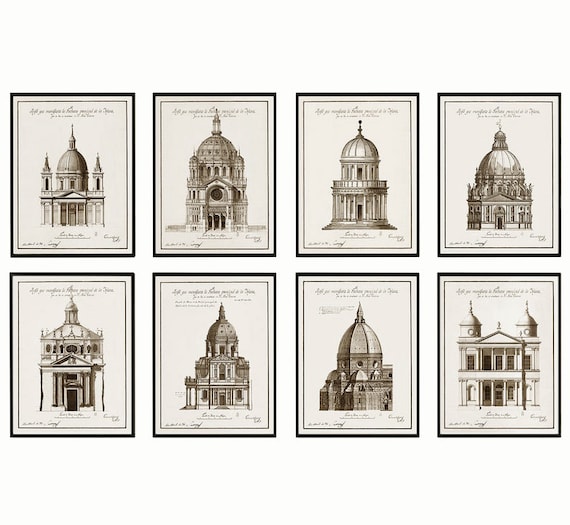 Classic Architecture Prints. ALL 8 PRINTS One Low Price - Etsy