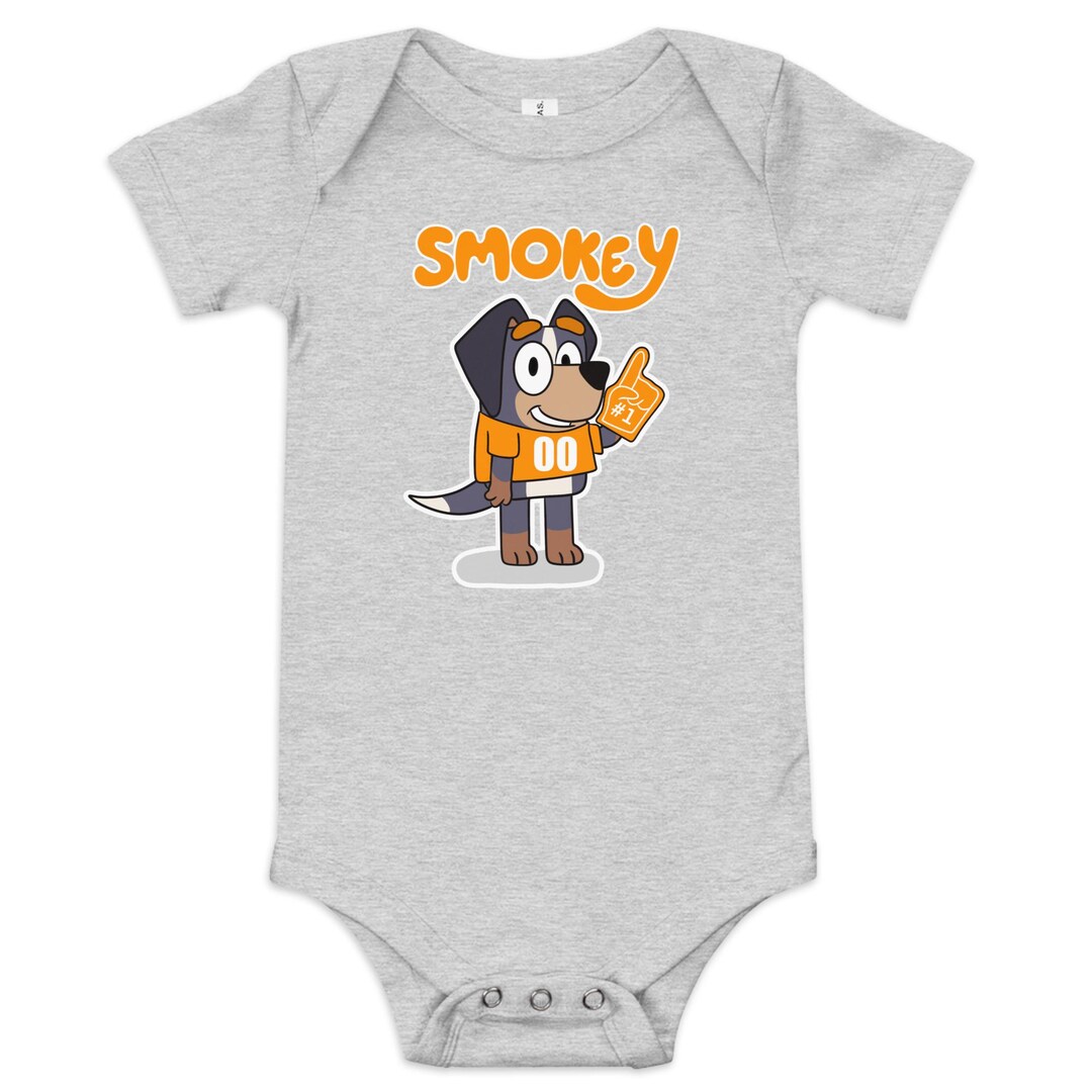 Bluey Style Smokey Dog UT Vols Baby Short Sleeve One Piece - Etsy