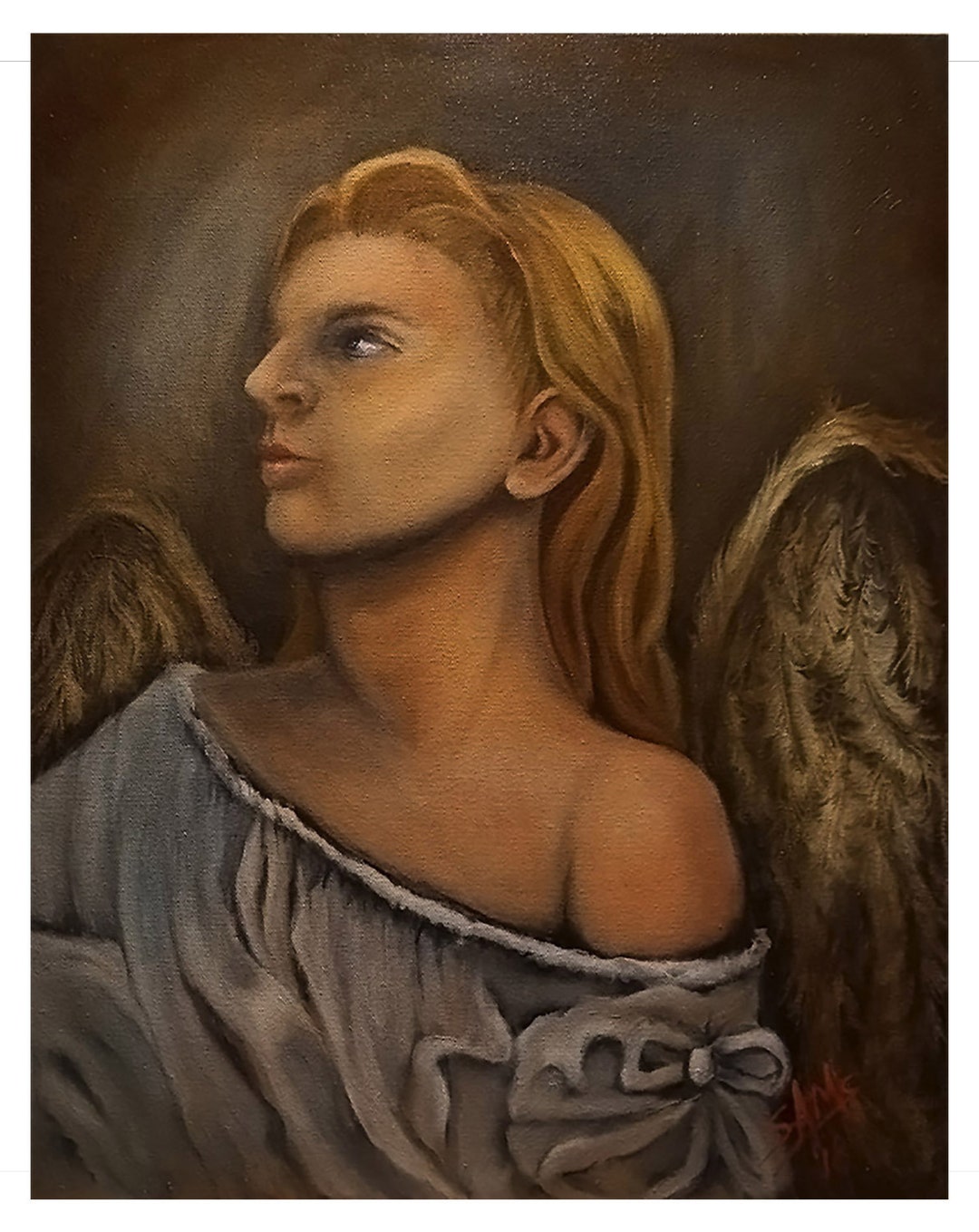 Angel Redemption Original Oil Painting Gallery Home Office Church Wall ...