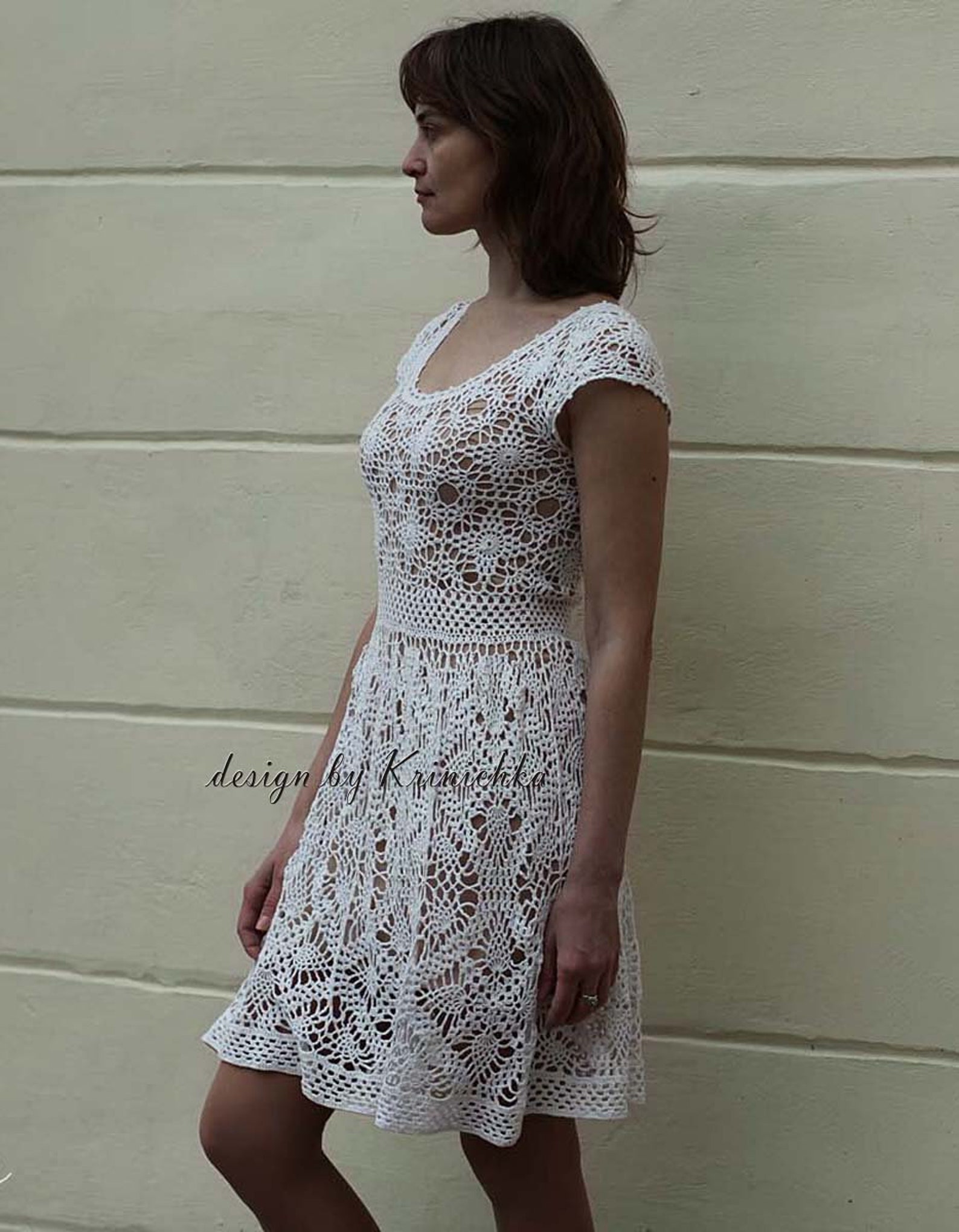 Crochet Dress PATTERN in English, Size M, Boho Crochet Dress PATTERN ...