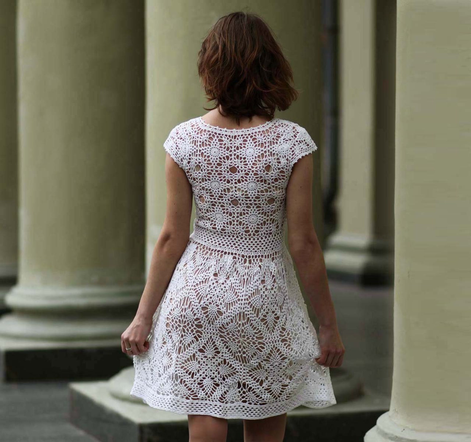Crochet Dress PATTERN in English, Size M, Boho Crochet Dress PATTERN ...