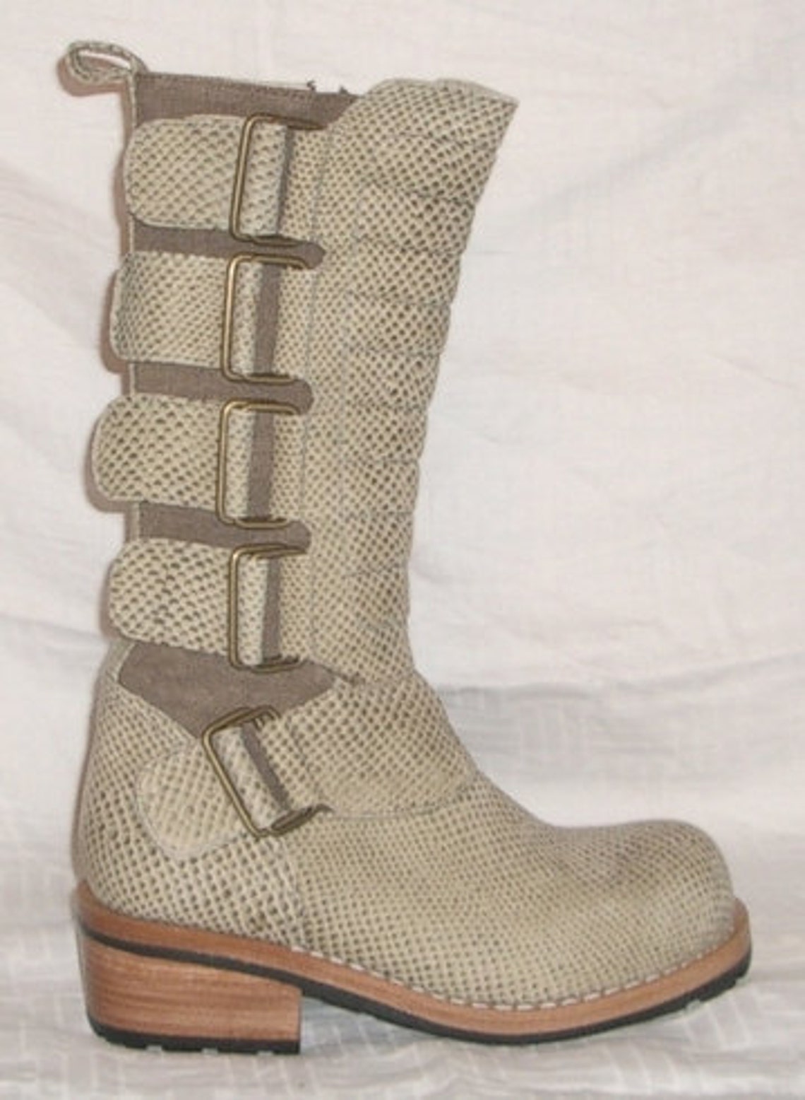 Hemp/leather Biker Boots - Etsy