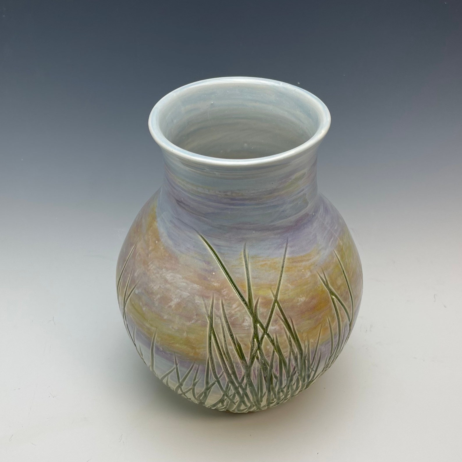 Vase With Beach Landscape Design Ocean Vase Seascape Vase - Etsy