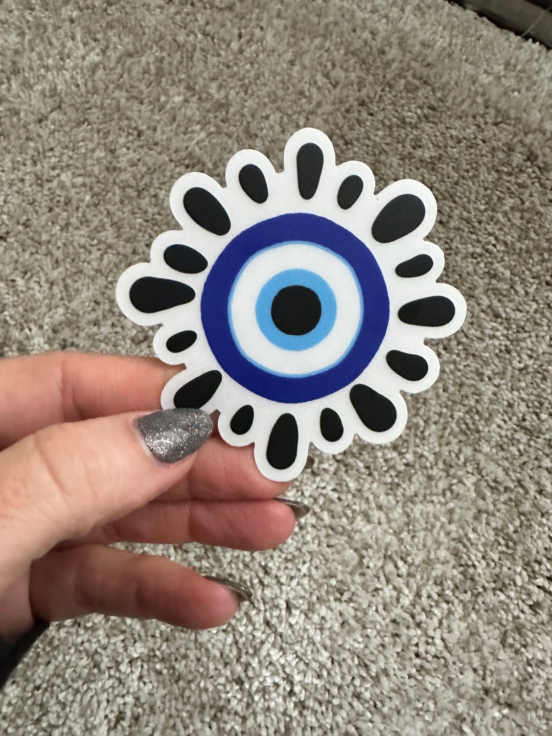 Evil Eye Hand Drawn Waterproof 3" Sticker for Good Luck - Etsy