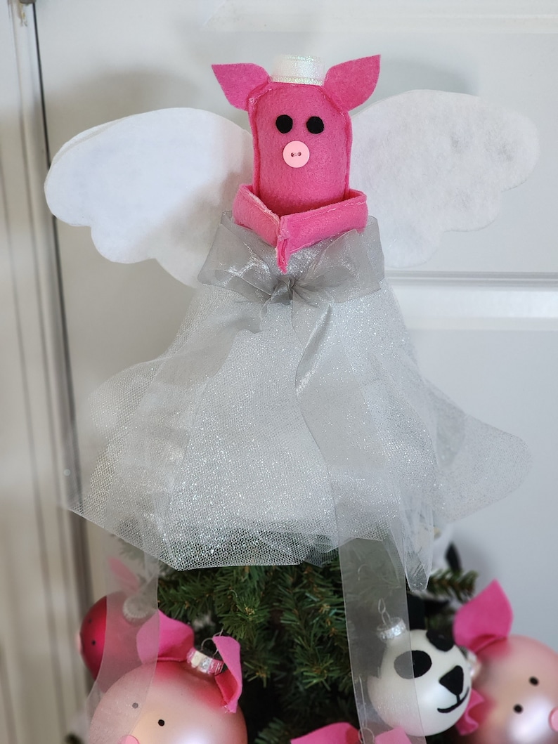 Flying Pig Angel Christmas Tree Topper - Etsy