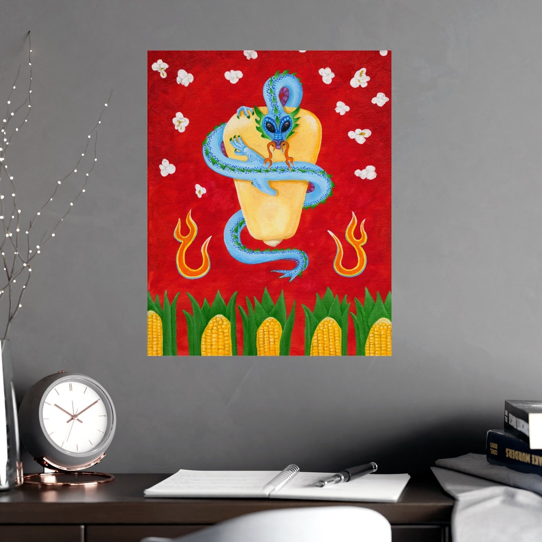 Corn Dragon Betty Jo Wolfe Matte Poster - Etsy
