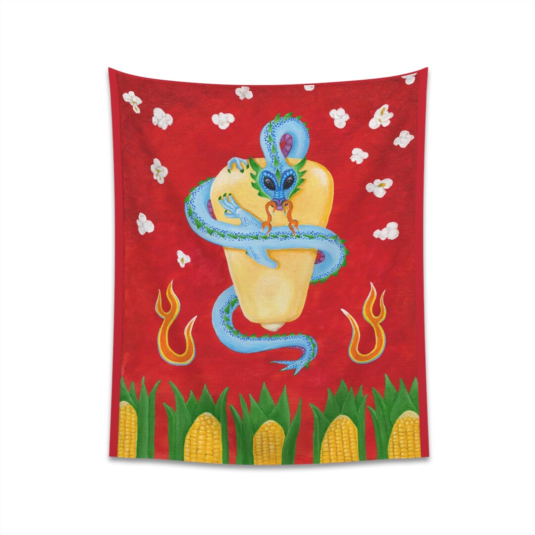 Corn Dragon Betty Jo Wolfe Printed Wall Tapestry - Etsy
