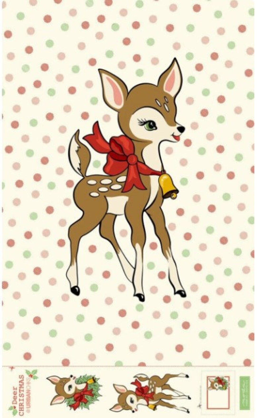 Deer Christmas Panel by Urban Chiks for Moda Fabric - Etsy