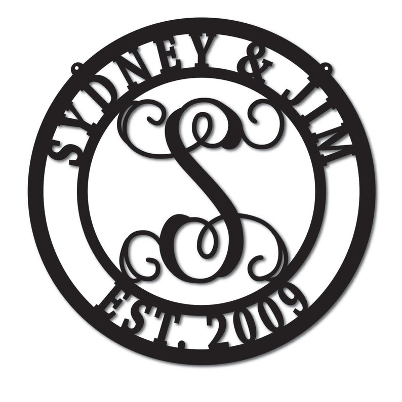 Personalized Family Name First Names Monogram With - Etsy