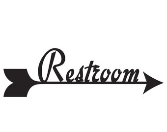 Restroom Sign Right Hand Pointing | Etsy