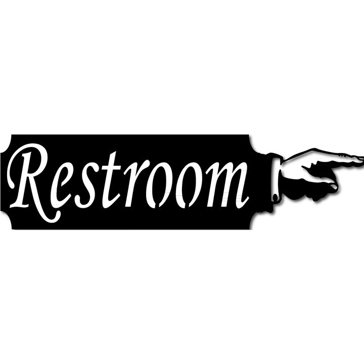 Restroom Sign Right Hand Pointing | Etsy