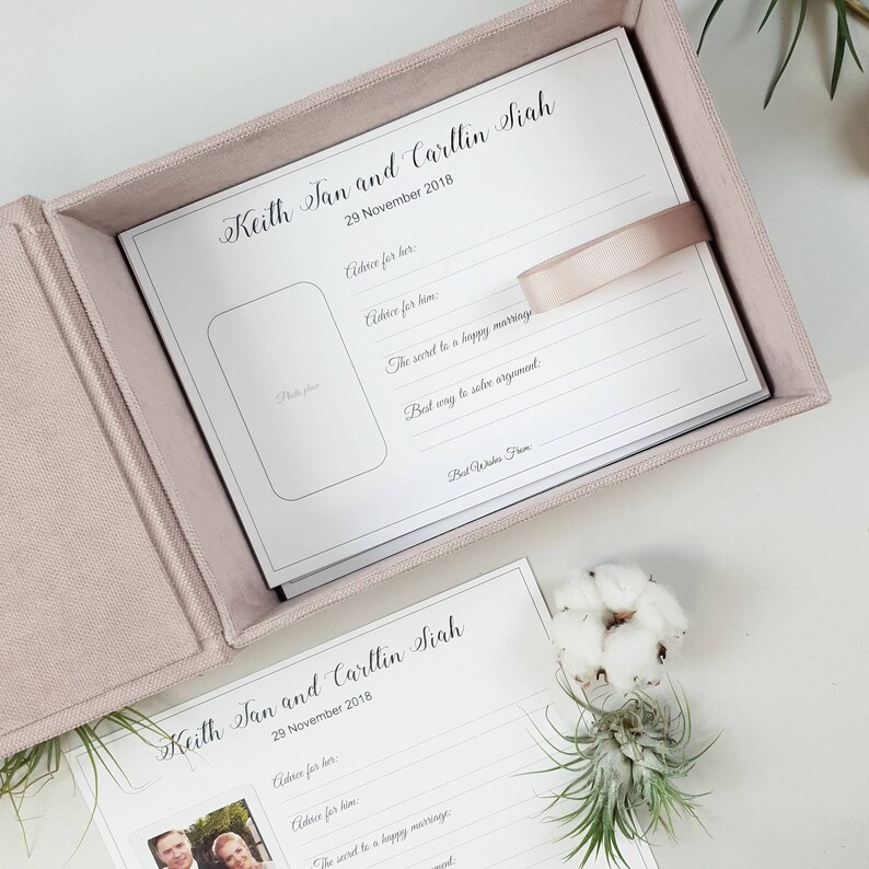 Personalized Wedding Box With Guest Advice Cards Wedding Mad - Etsy