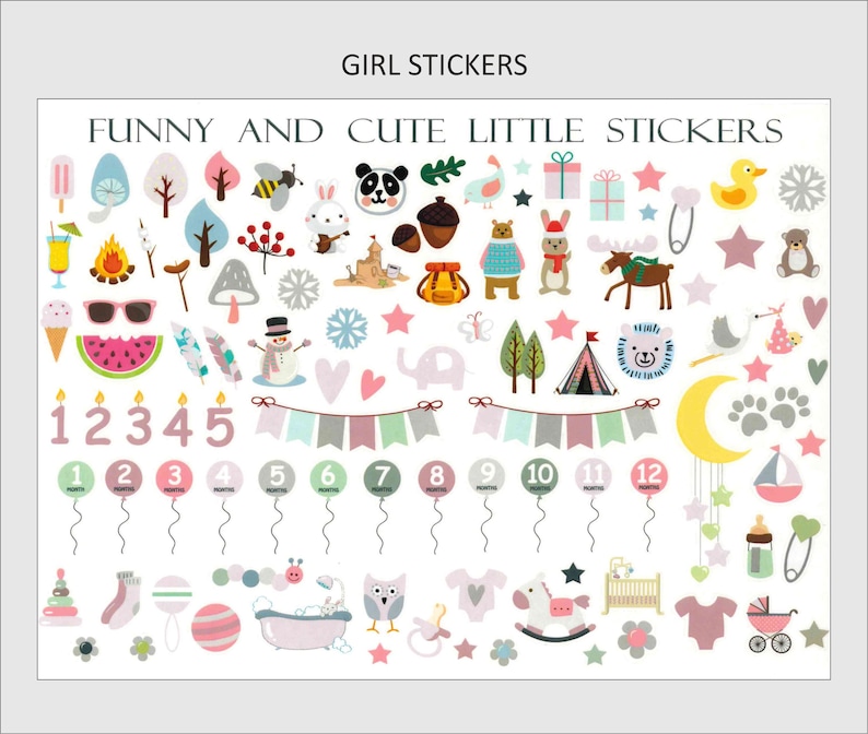 Cute Baby Stickers for First Baby Book First Year Stickers - Etsy