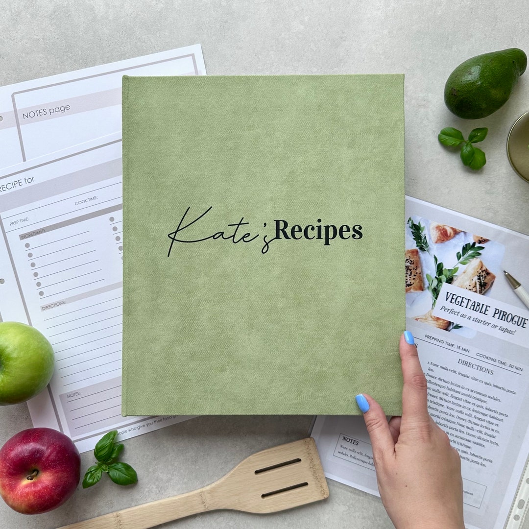 Personalised Recipe Book Binder, Cookbook, Custom A4 4 Ring Binder With ...