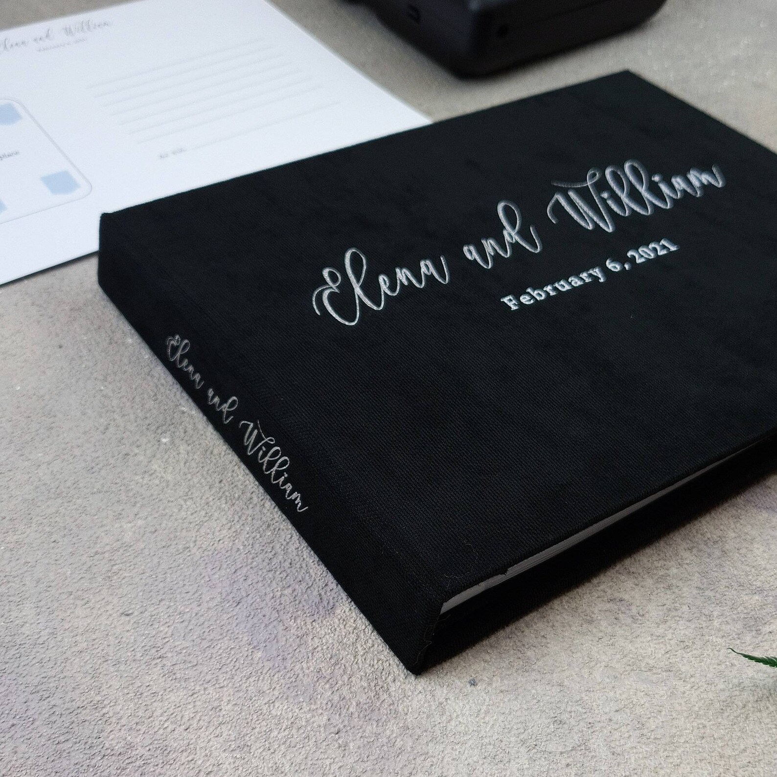 Wedding Album With Foil Silver Lettering Personalized Photo | Etsy