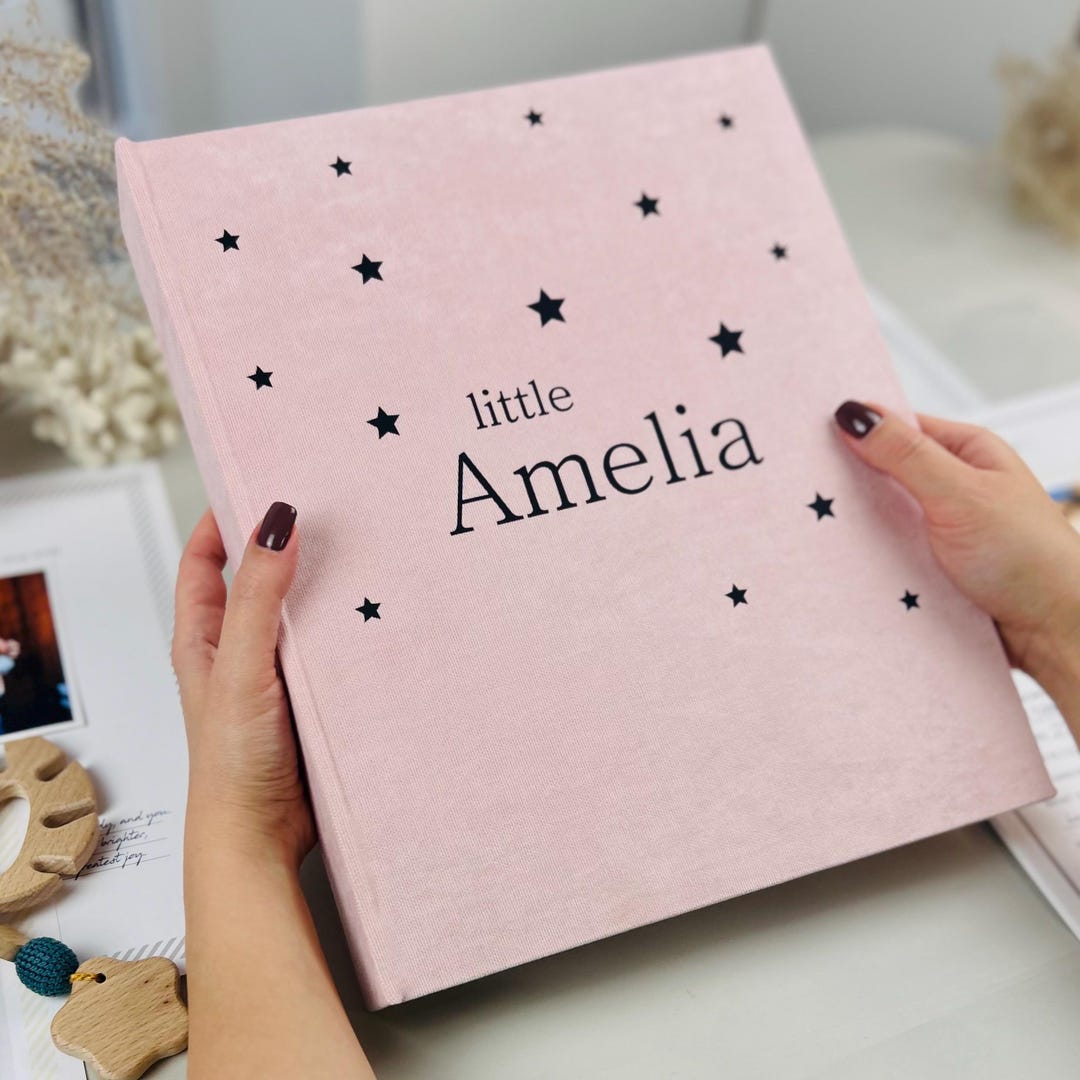 Modern Stars Baby Book Binder - First 5 Year Keepsake | Personalized ...