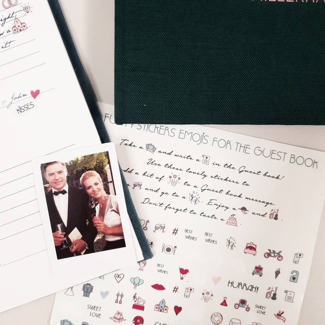 Transparent Wedding Stickers Emoji for the Wedding Guest Book, Wedding ...