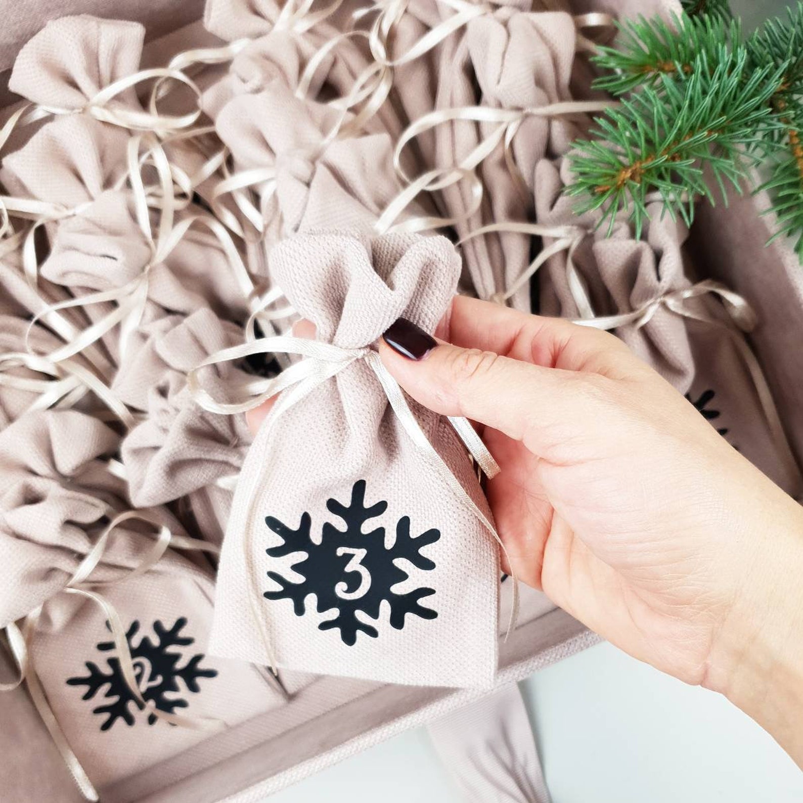 Personalized Christmas Box With Christmas Advent Calendar Bags - Etsy