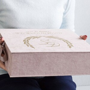 Personalized Baby Keepsake Box With Gold Lettering Memory - Etsy