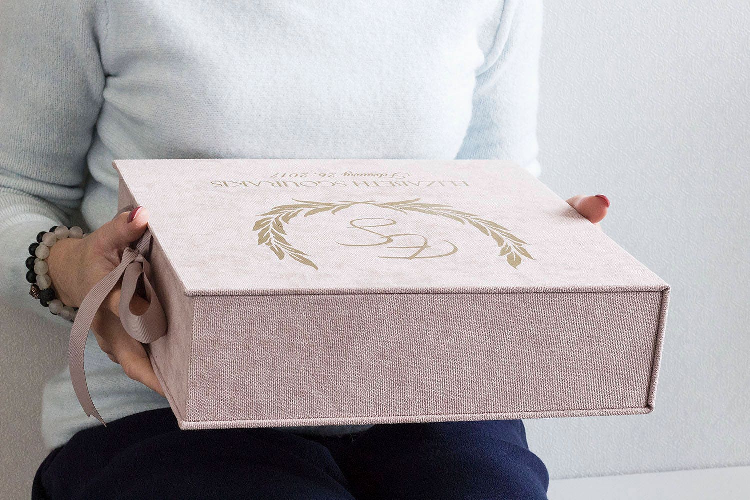 Navy Large Memory Box With Gold Lettering Time Capsule Box | Etsy