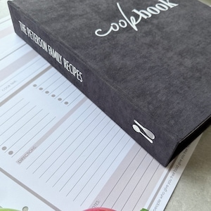 Personalised Recipe Book Binder, Cookbook, Custom A4 4 Ring Binder With ...