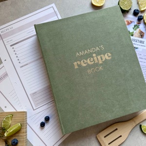 Personalised Recipe Book Binder, Cookbook, Custom A4 4 Ring Binder With ...