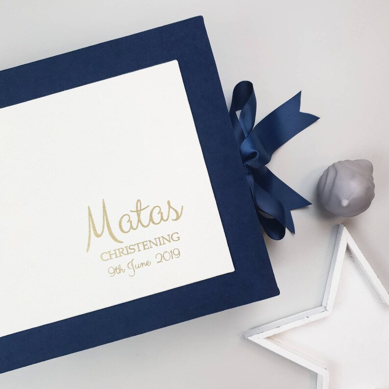 Navy Large Memory Box With Gold Lettering Time Capsule Box - Etsy