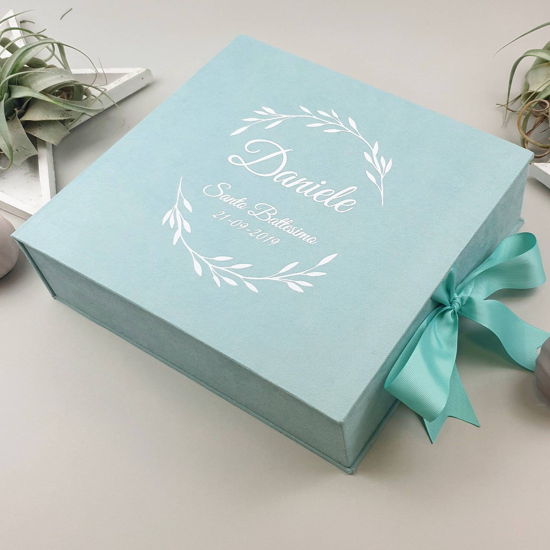 Baby Time capsule box with white lettering Large memory box | Etsy