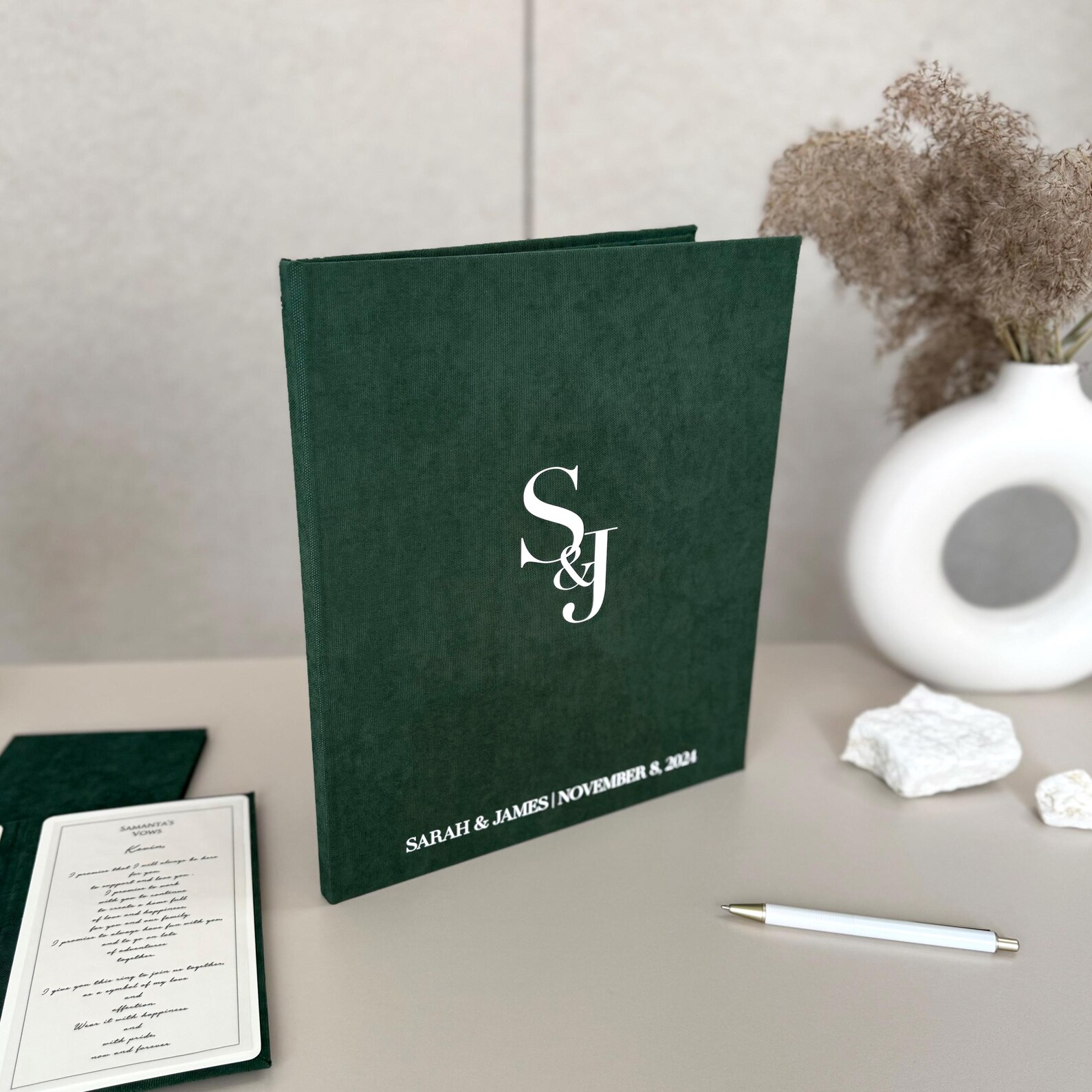 Personalized Wedding Celebrant Folder With Vows: A4 Ceremony Book for ...