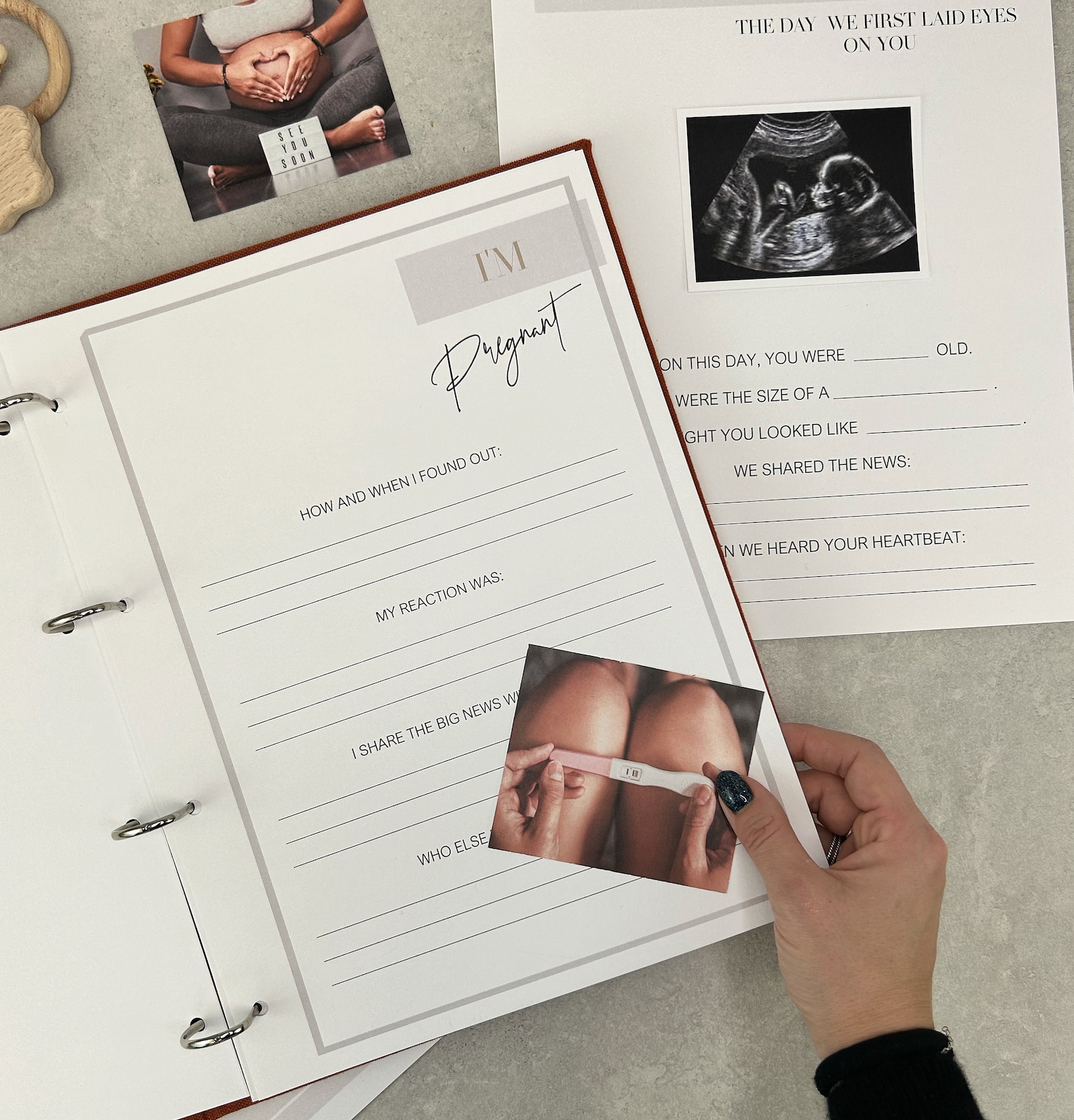Personalized Pregnancy Journal Binder, Keepsake Baby Book, Handmade in ...