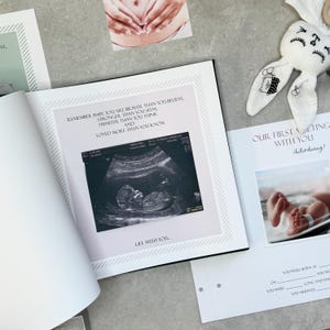 First Year Baby Memory Book, Modern Baby Shower Gift, Photo Album for A ...