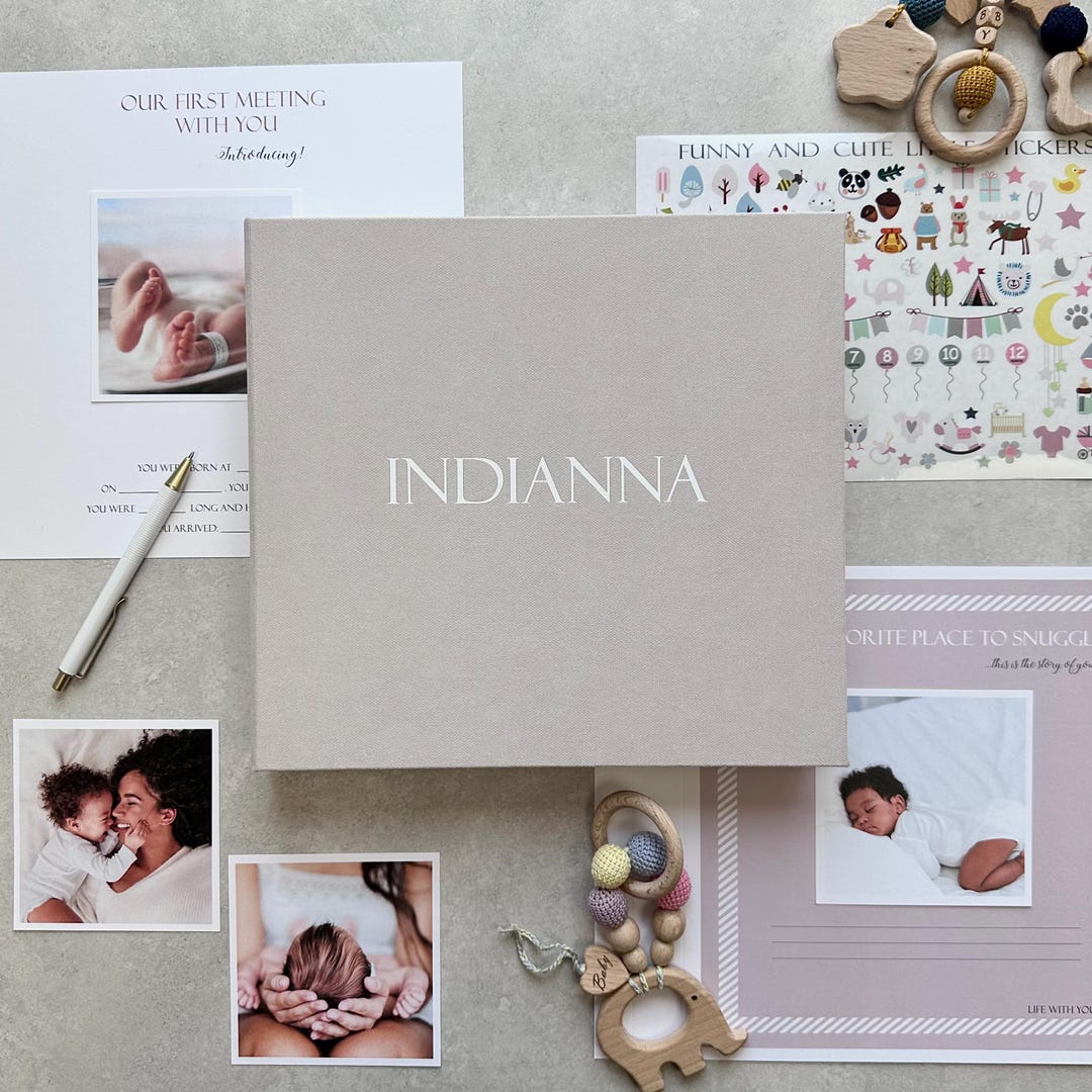 Personalized Baby Book | Modern Baby Album | Milestone Baby Journal ...