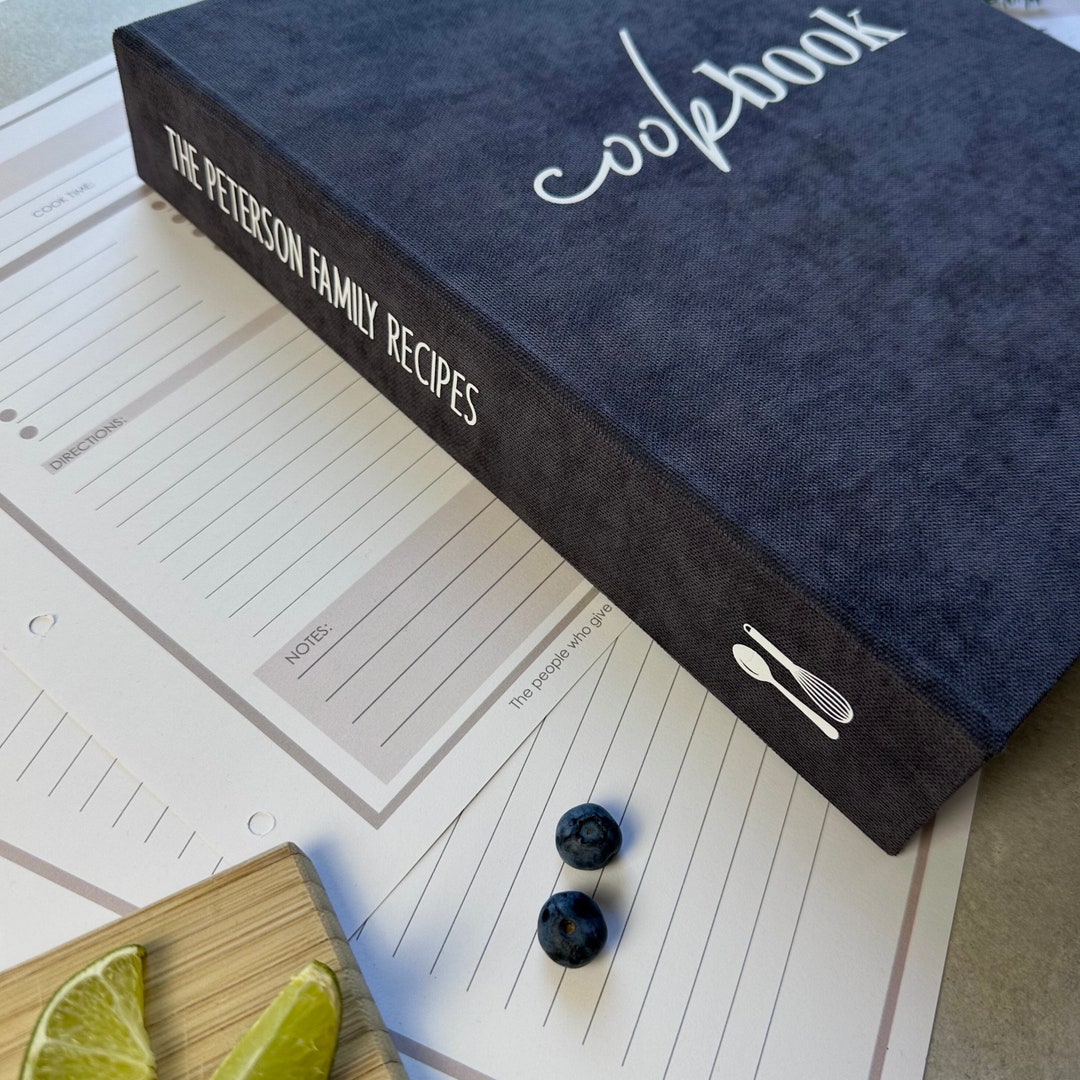 Personalised Recipe Book Binder, Cookbook, Custom A4 4 Ring Binder With ...