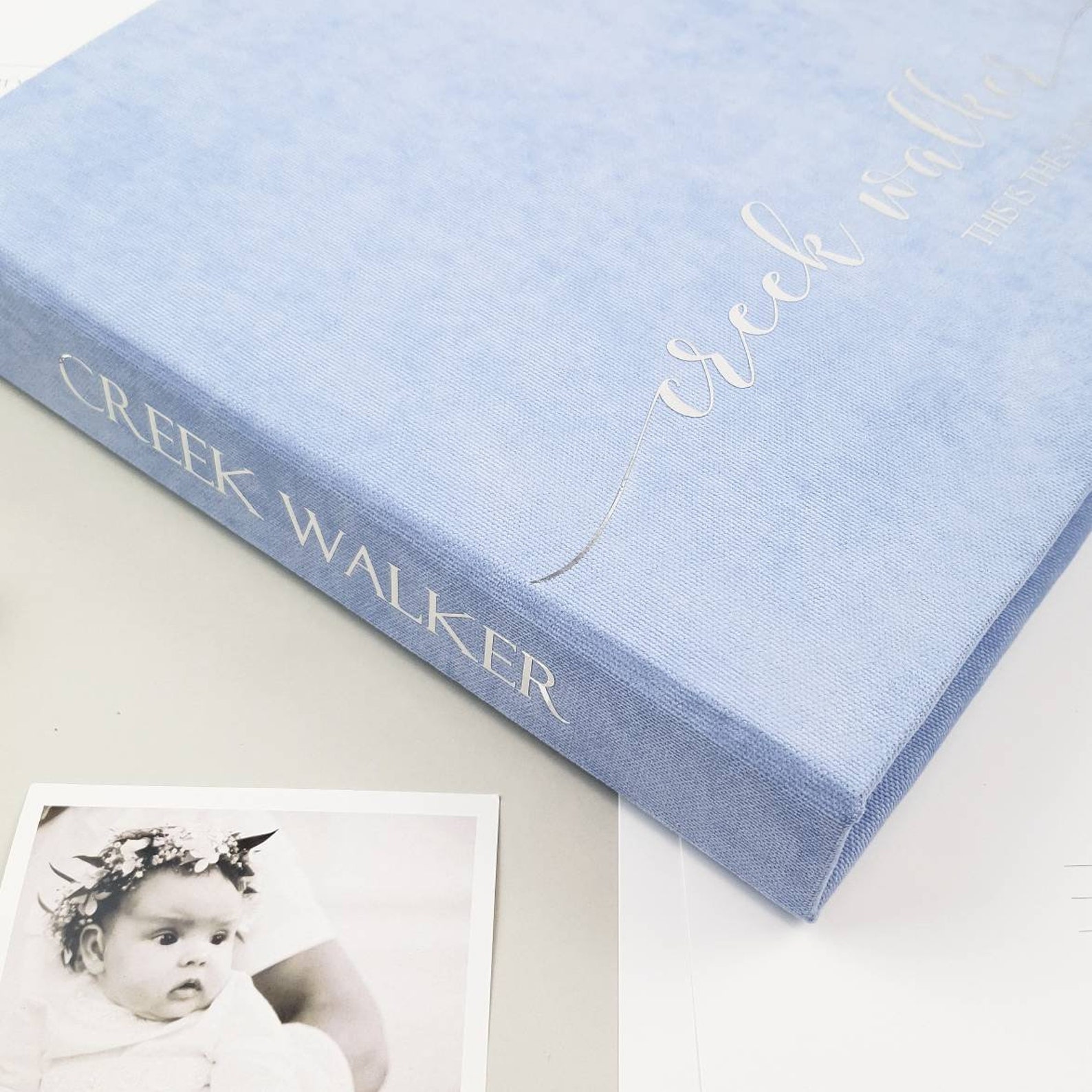 First Year Baby Memory Book Baby Blue Album With Metallic - Etsy